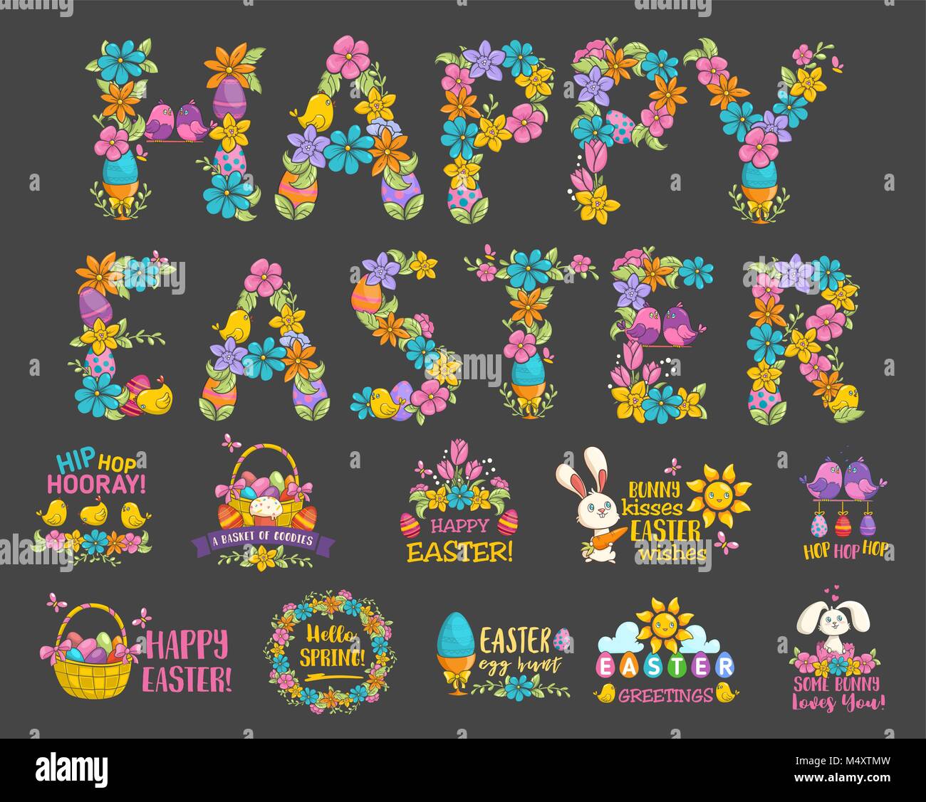 Easter day holiday badge Stock Vector Images - Alamy