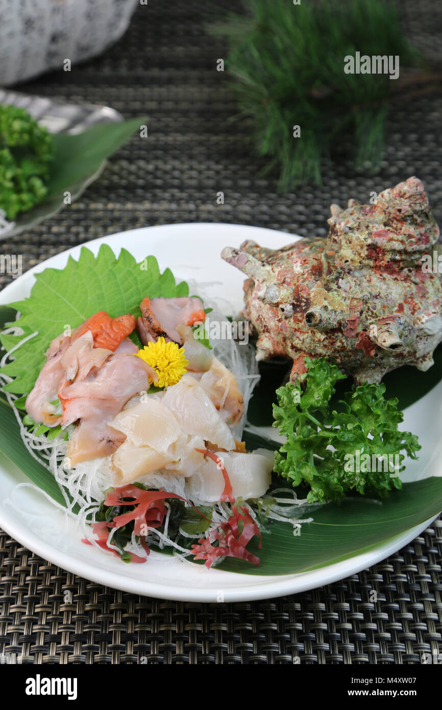 Sashimi of shell Stock Photo - Alamy