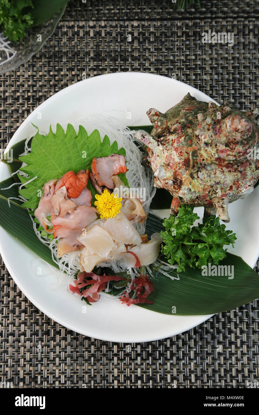 Sashimi of shell Stock Photo - Alamy