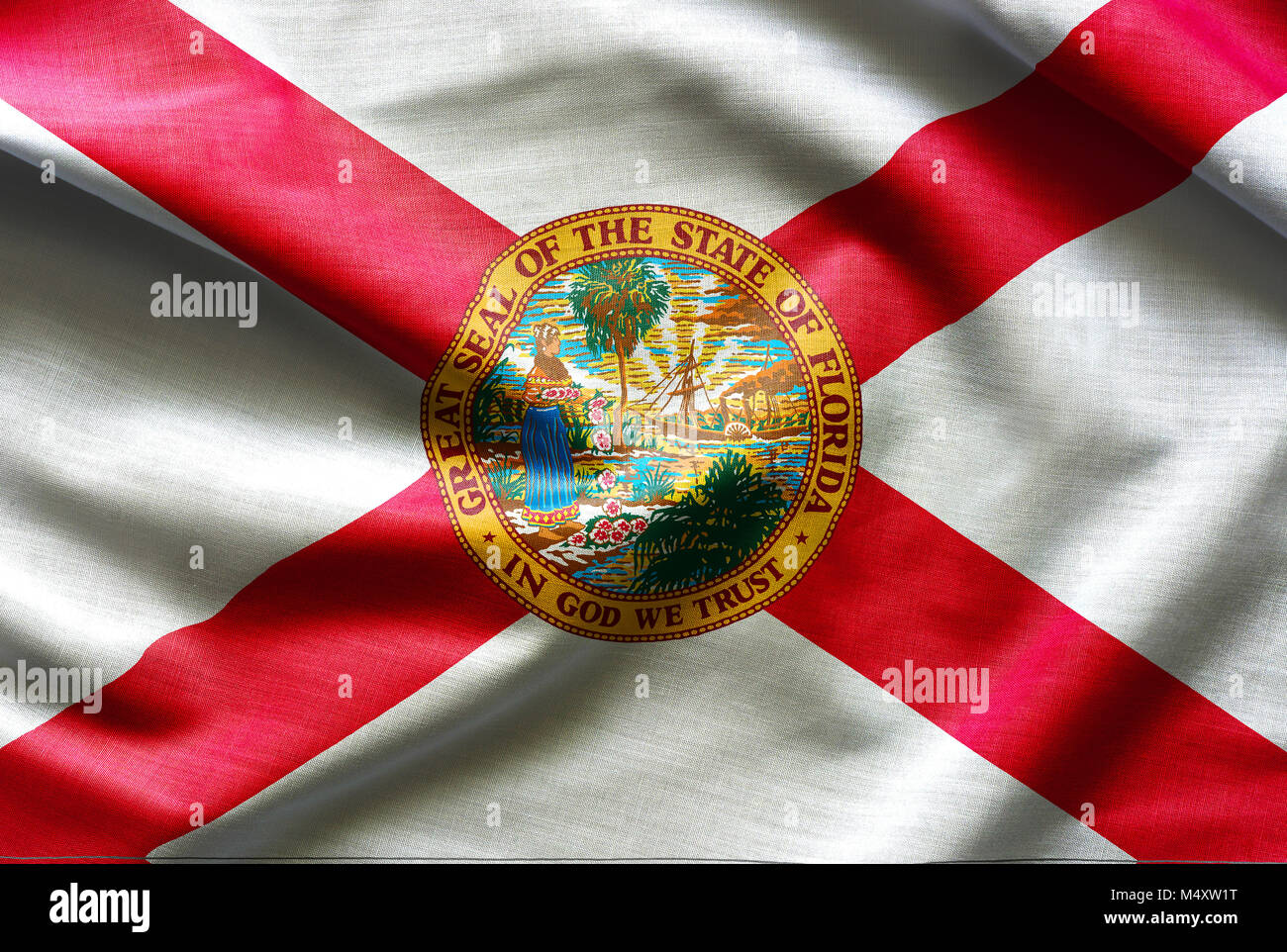 Fabric texture of the Florida Flag - Flags from the USA Stock Photo - Alamy