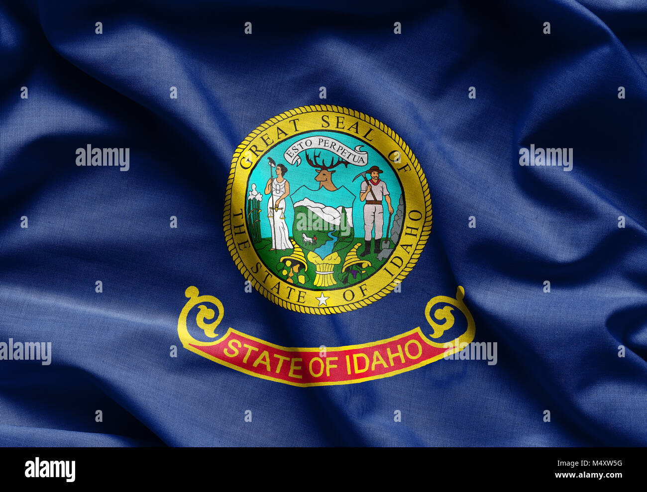 Fabric texture of the Idaho Flag - Flags from the USA Stock Photo - Alamy