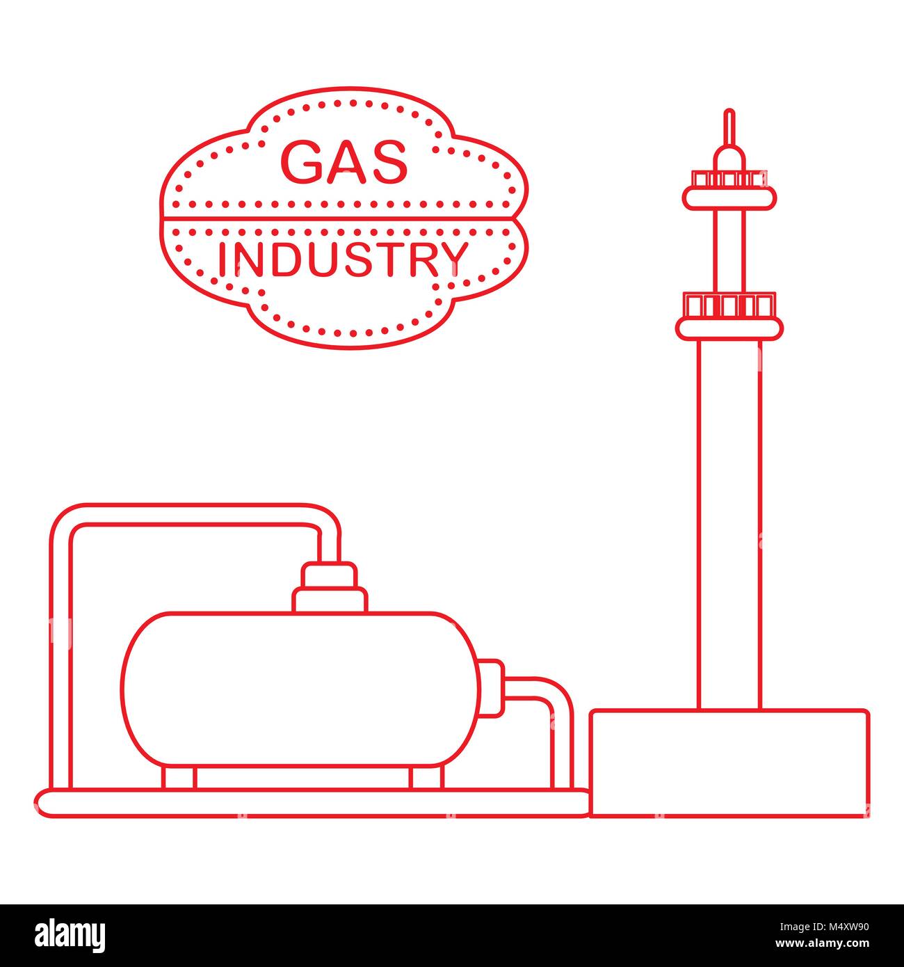 Gas processing plant. Gas storage tank. Design for announcement ...