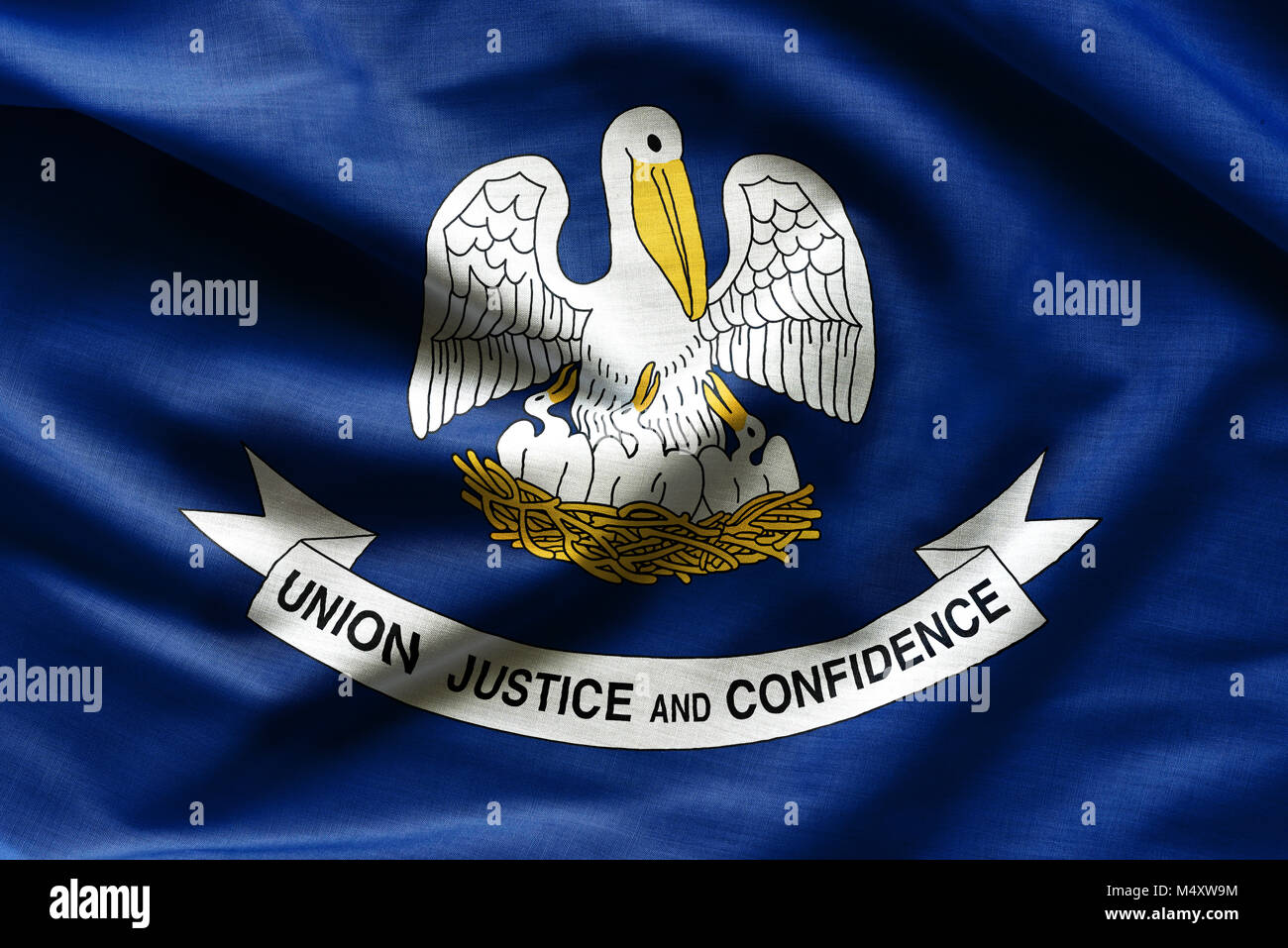 Fabric texture of the Louisiana Flag - Flags from the USA Stock Photo ...