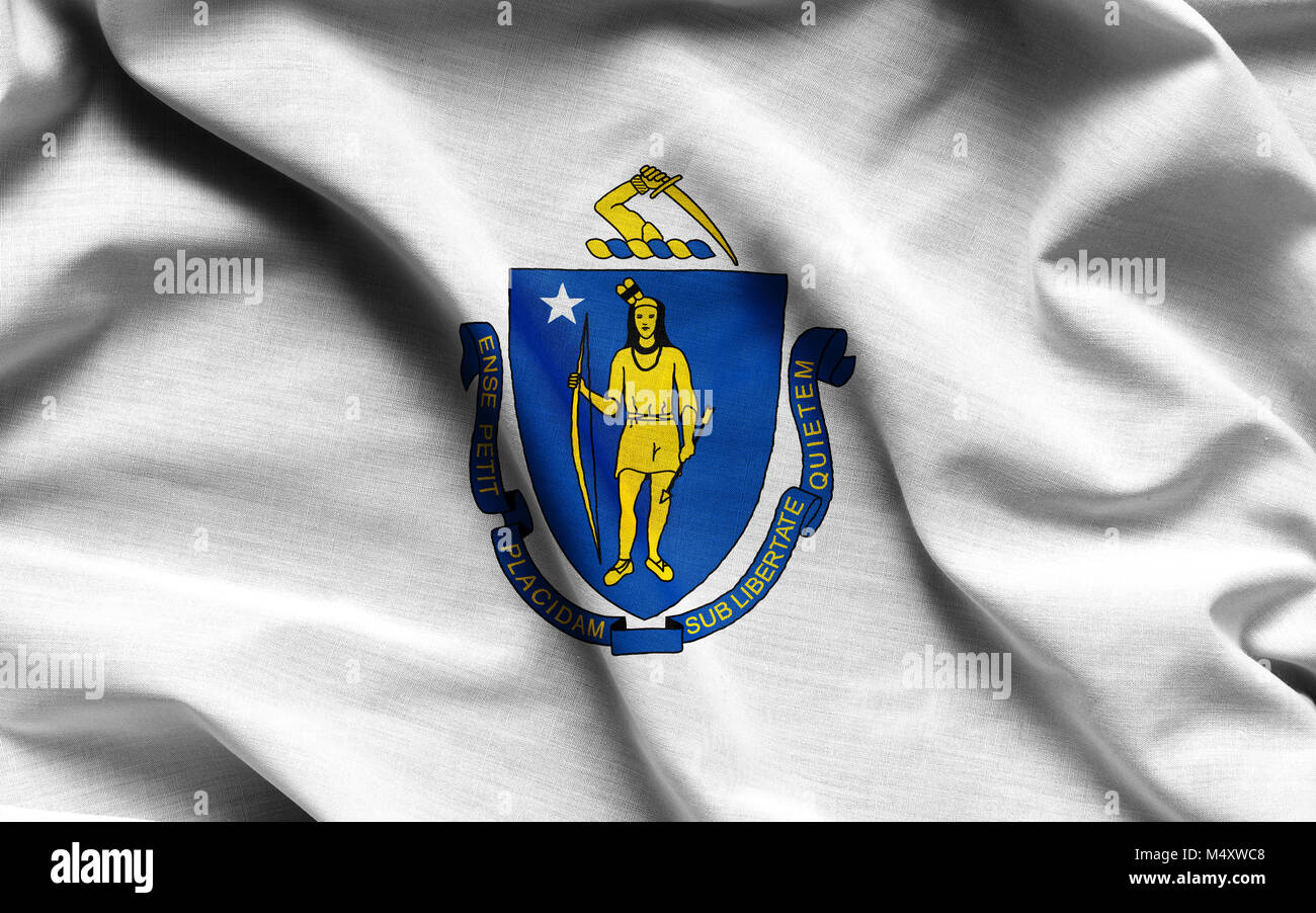 Fabric texture of the Massachusetts Flag - Flags from the USA Stock ...