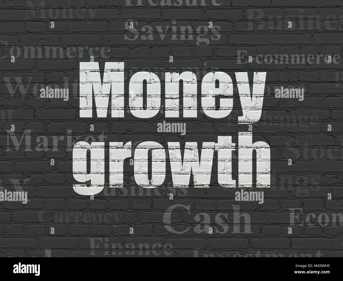 Banking concept: Money Growth on wall background Stock Photo - Alamy