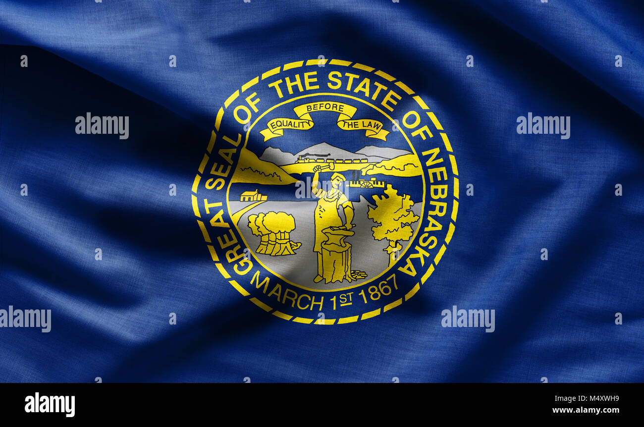Fabric texture of the Nebraska Flag - Flags from the USA Stock Photo ...