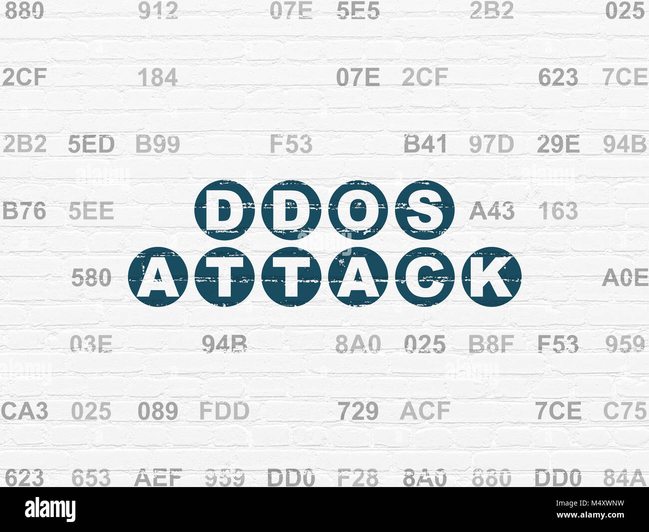 Protection concept: DDOS Attack on wall background Stock Photo - Alamy