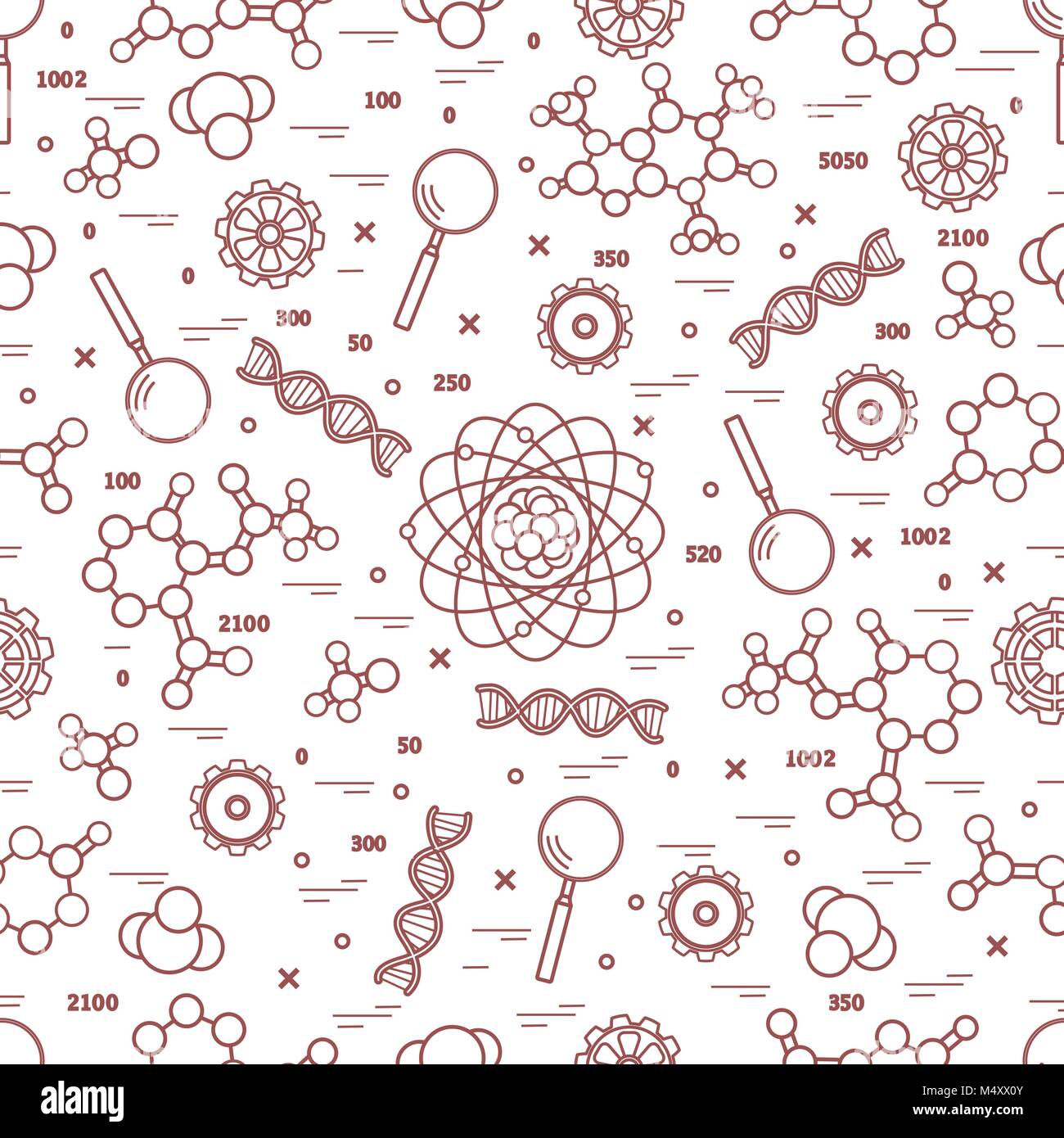 Seamless pattern with variety scientific, education elements. Design ...
