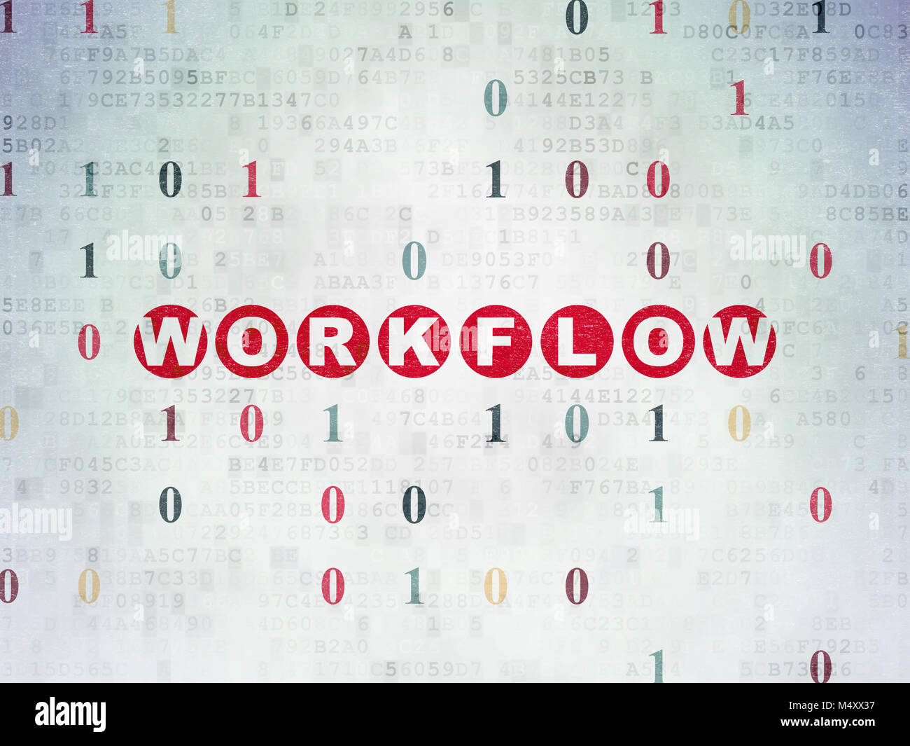 Business concept: Workflow on Digital Data Paper background Stock Photo ...