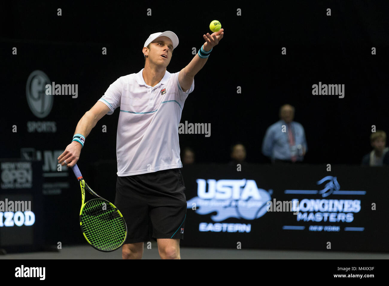 Sam Querrey of USA serves ball during final of New York Open ATP 250 ...