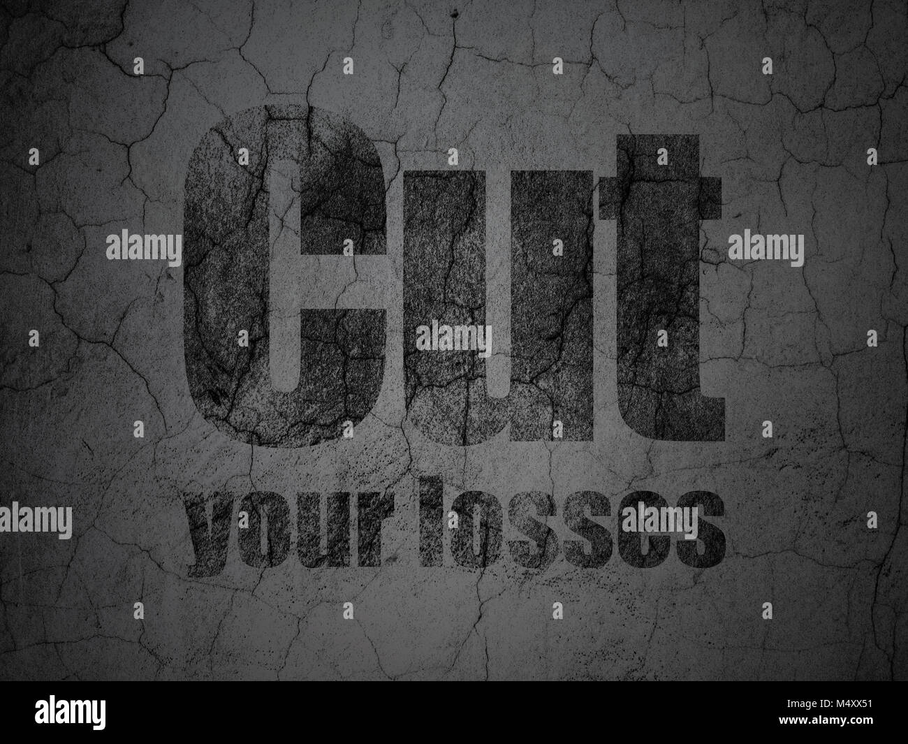 Finance concept: Cut Your losses on grunge wall background Stock Photo ...