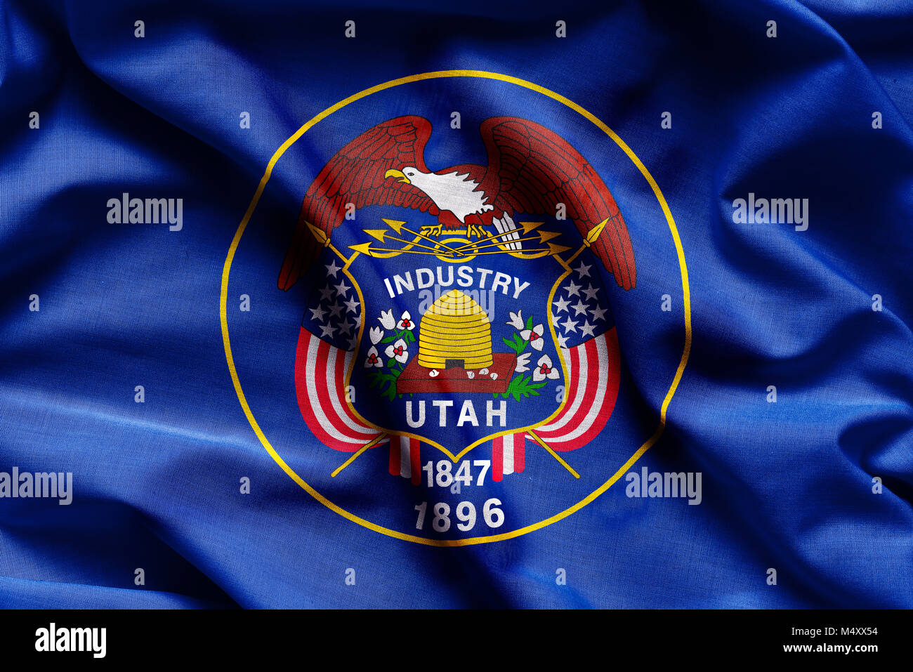 Fabric texture of the Utah Flag - Flags from the USA Stock Photo - Alamy