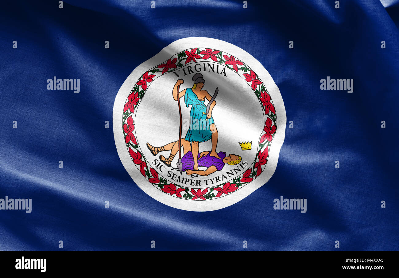Fabric texture of the Virginia Flag - Flags from the USA Stock Photo ...