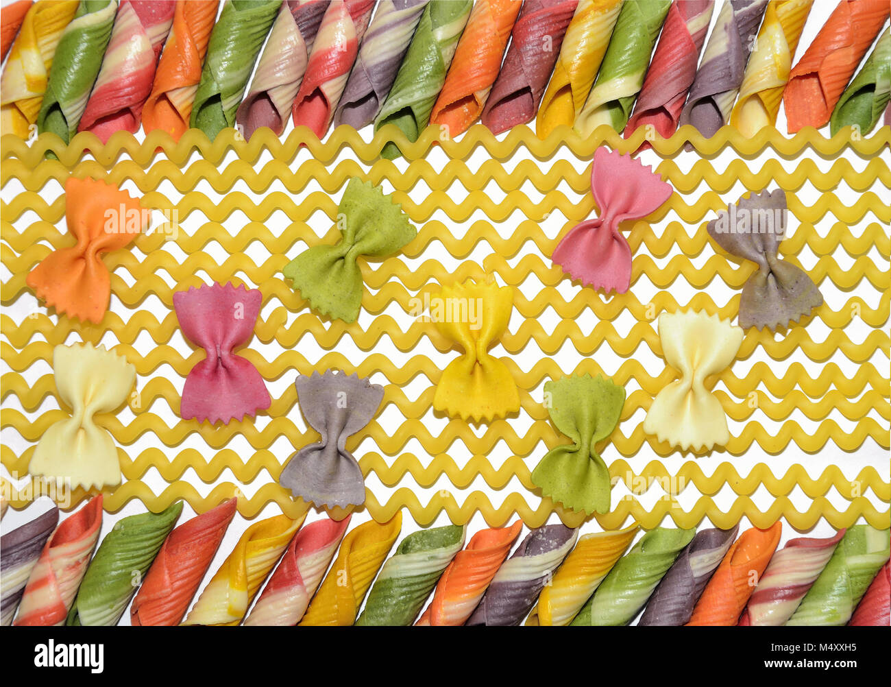 Different shapes of colorful pasta italian Stock Photo - Alamy