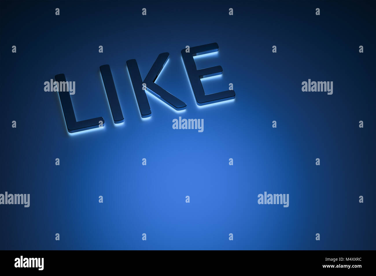the word like with blue light Stock Photo - Alamy