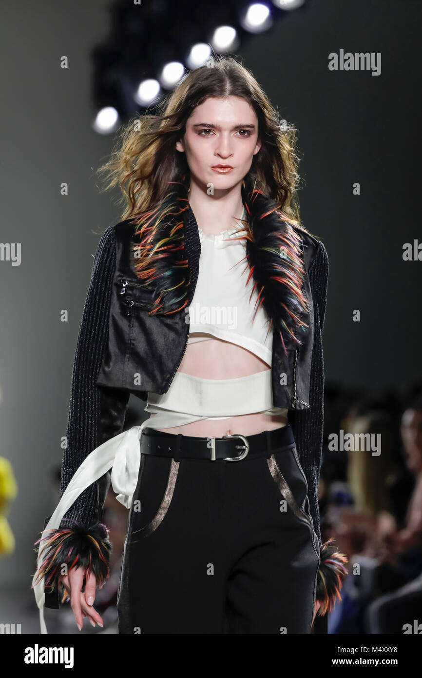 A model walks runway for Vivienne Hu Fall/Winter 2018 runway show ...
