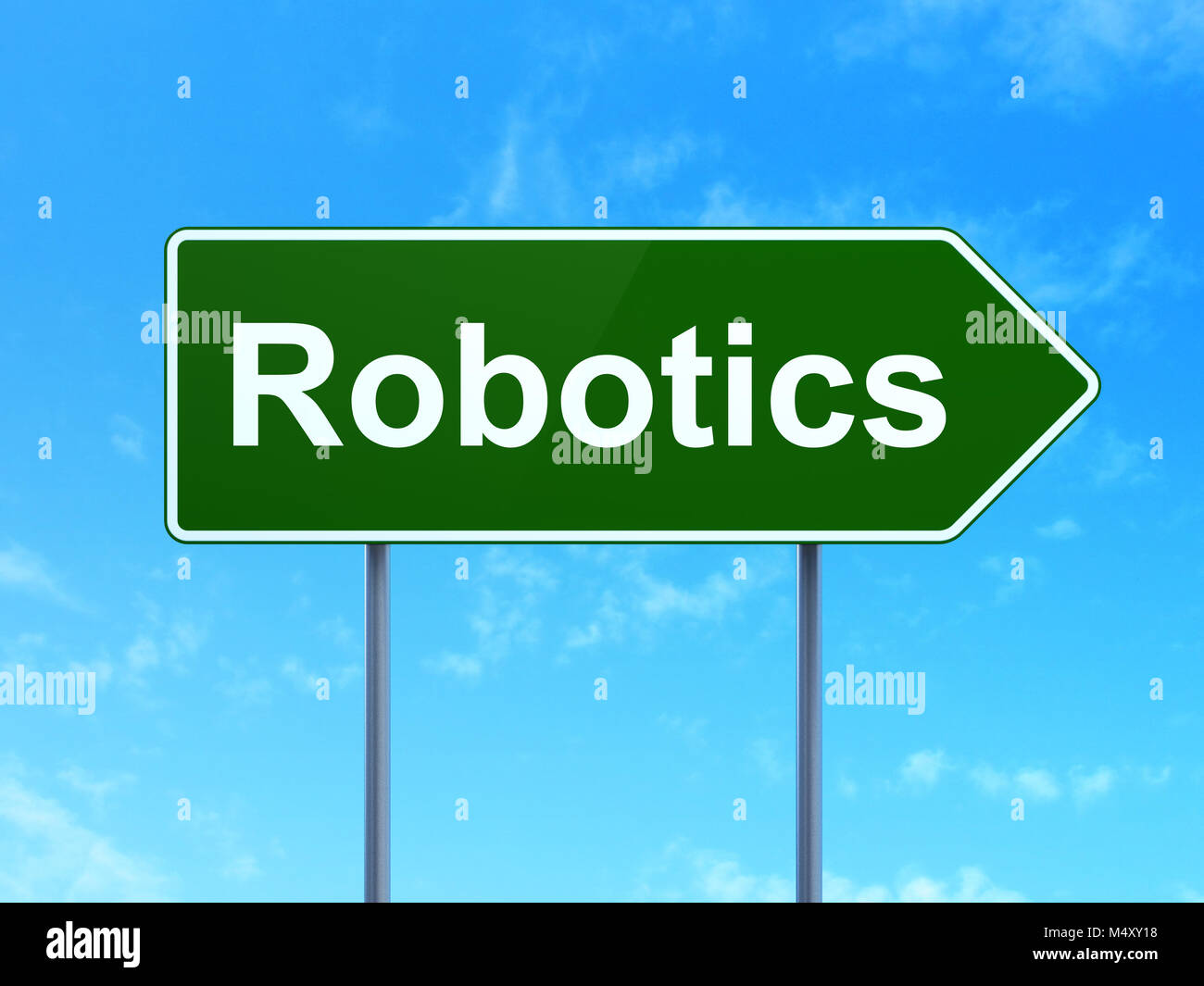 Science concept: Robotics on road sign background Stock Photo - Alamy