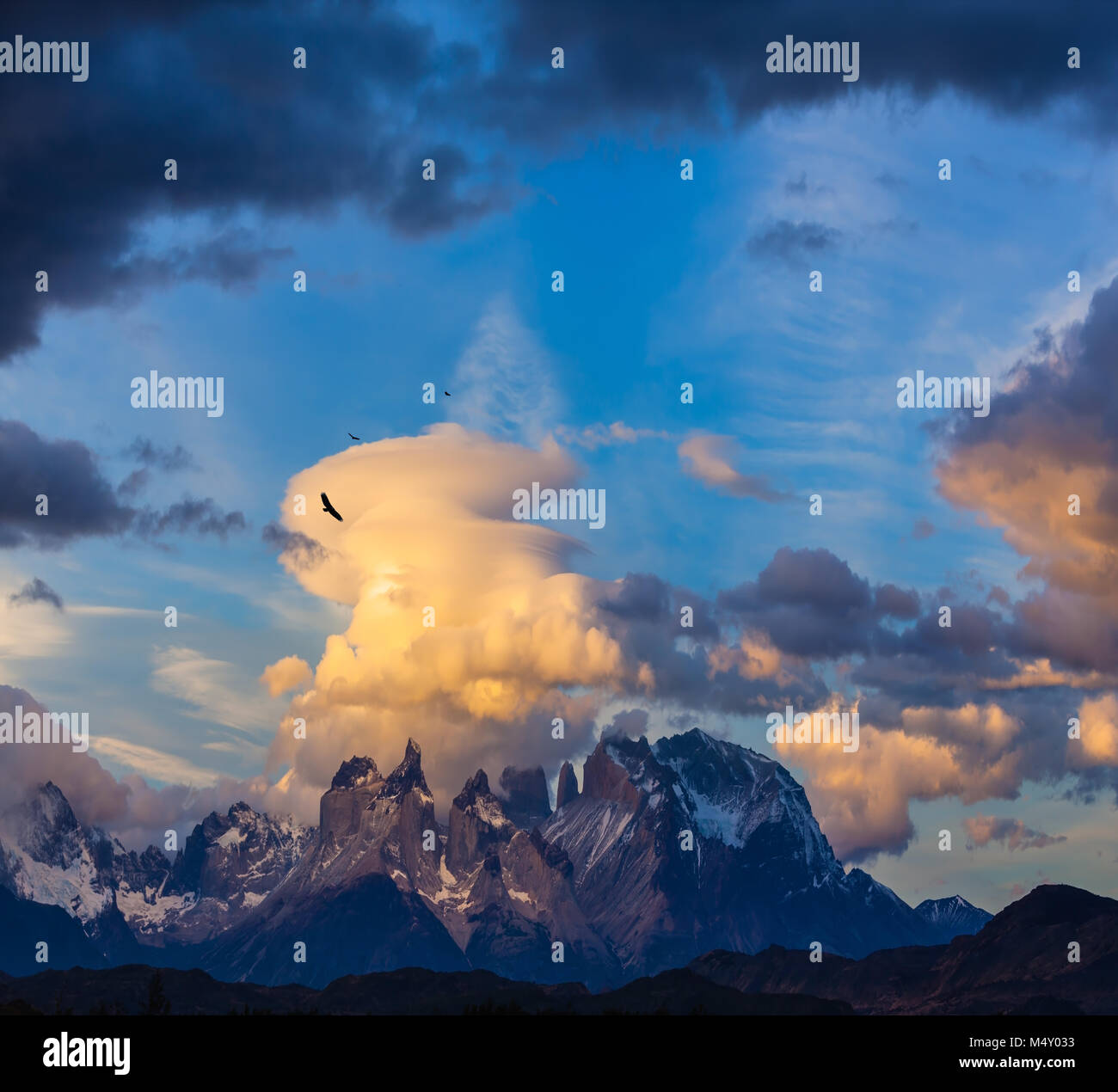 Sharp curved rocks Los Kuernos Stock Photo - Alamy