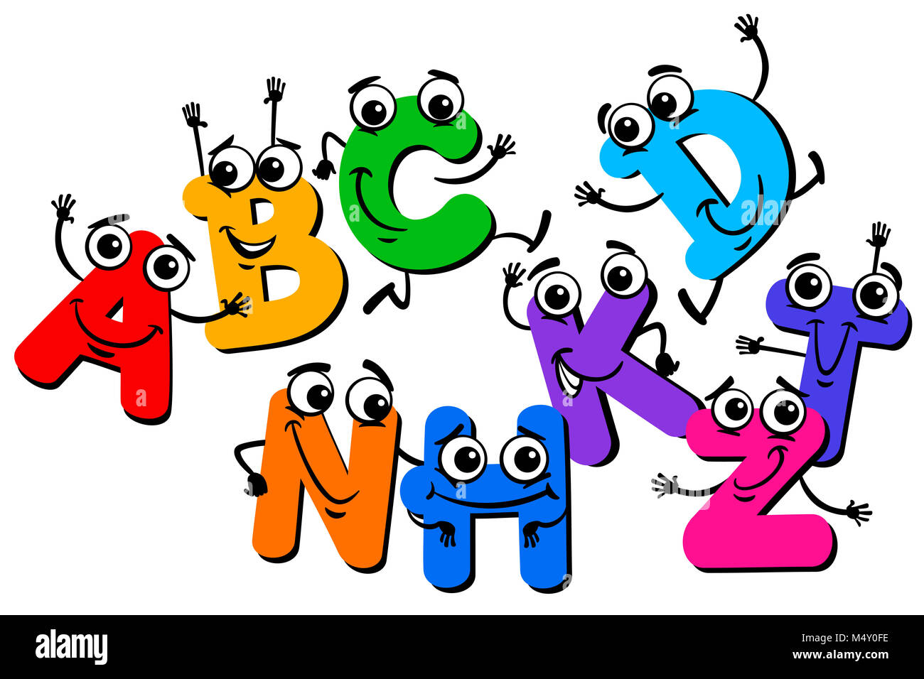 funny letter characters cartoon illustration Stock Photo - Alamy