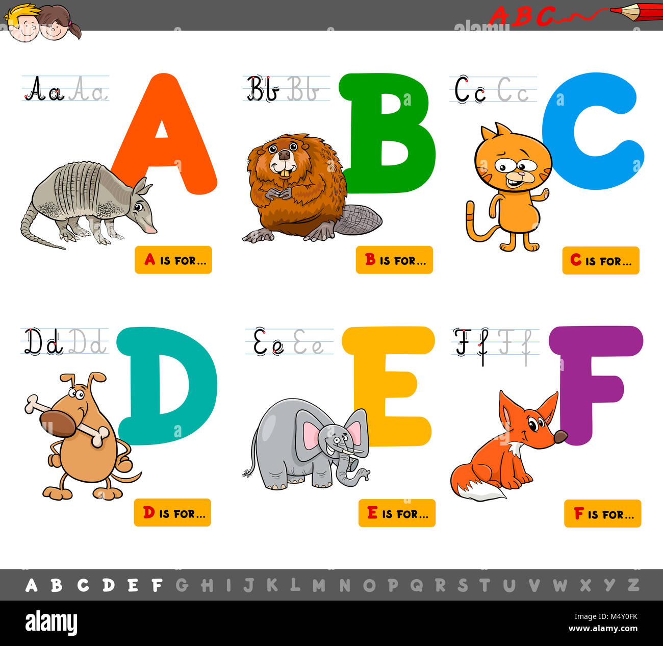 educational cartoon alphabet letters for learning Stock Photo - Alamy