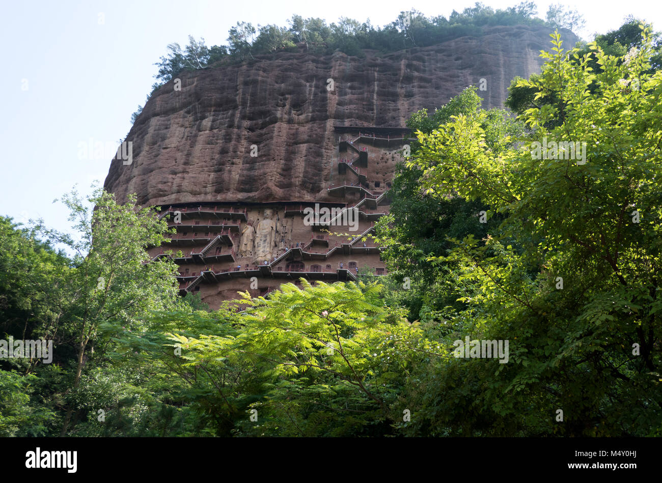 Maijishan Grottoes near Tianshui, Gansu province, China, Asia. Site ...