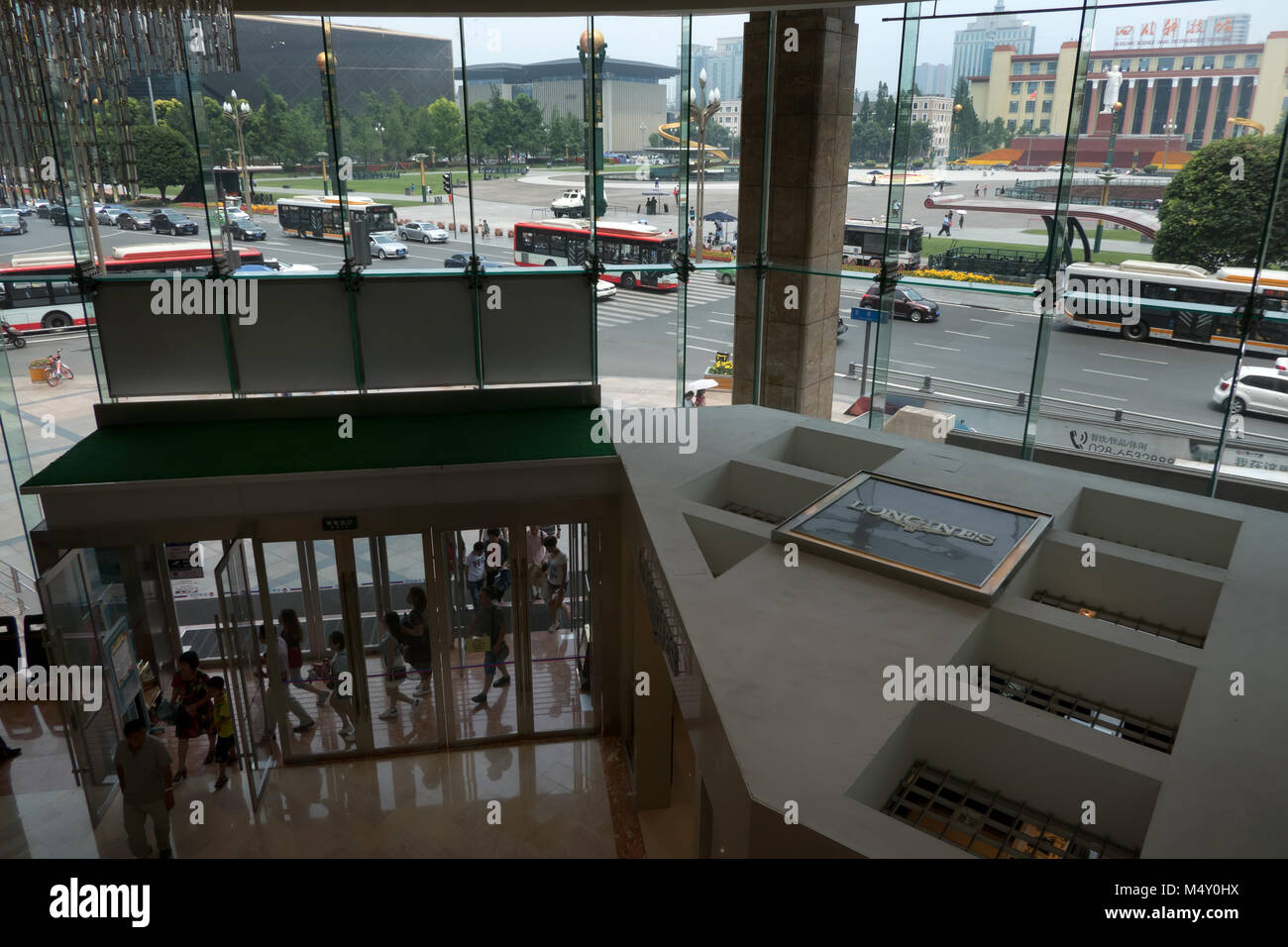 Urban view of Tianfu square in Chengdu, Sichuan, China. The largest ...