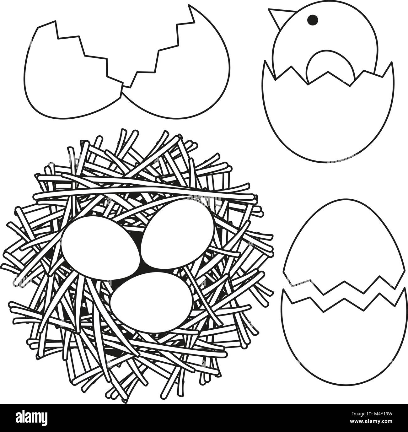 Chicken Egg Coloring Pages