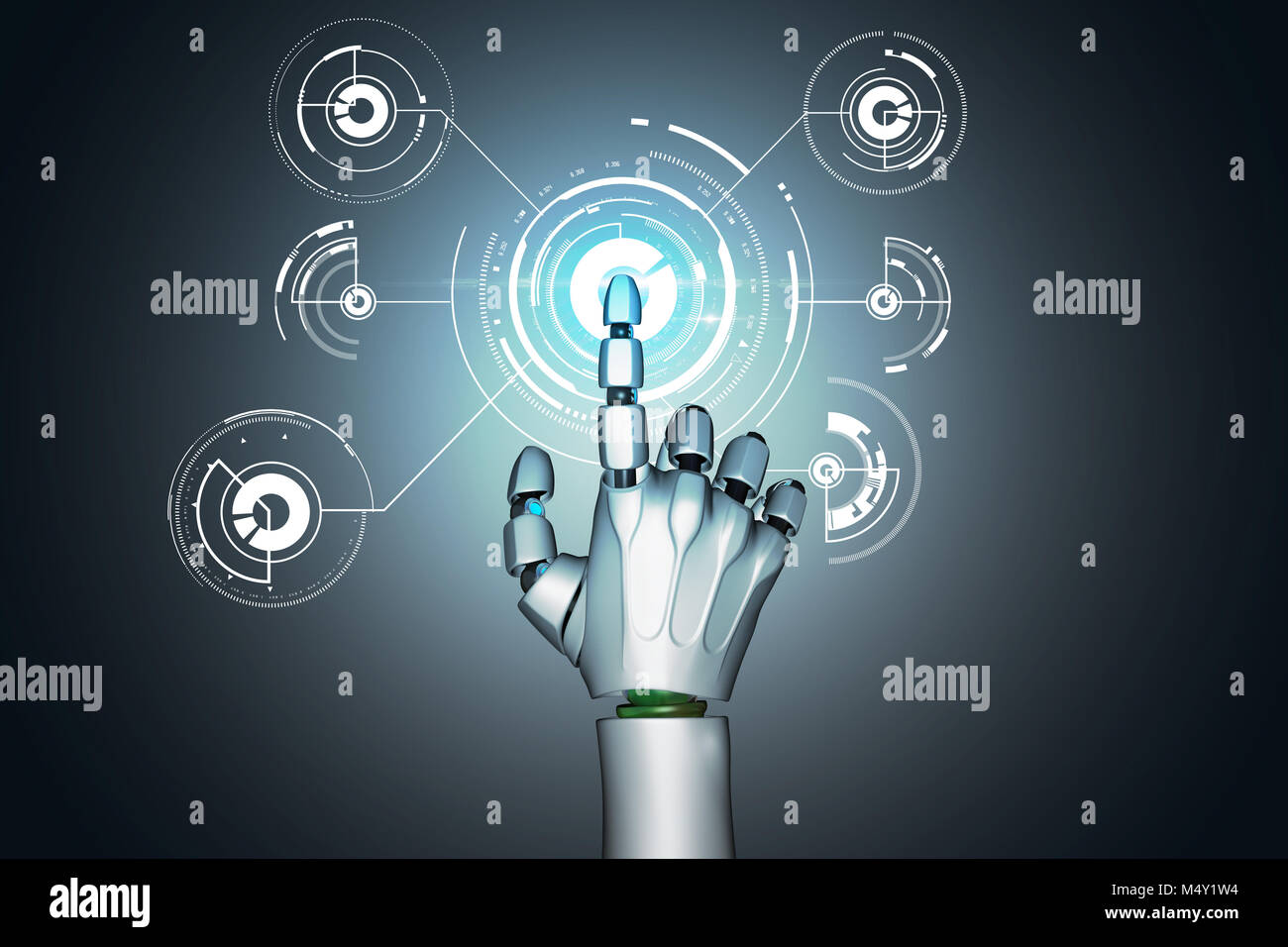 3d robot hand in virtual reality Stock Photo - Alamy