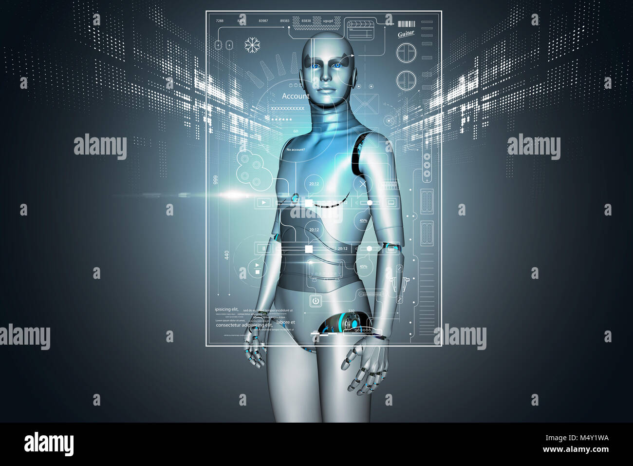 3d robot in virtual reality Stock Photo - Alamy