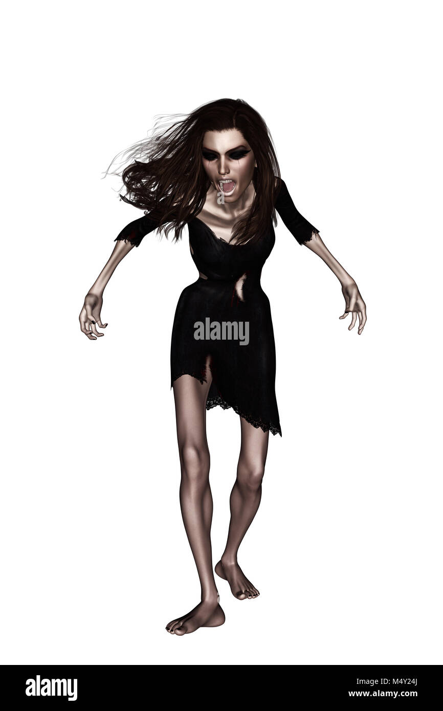 Ghost woman isolated on white background,3d render Stock Photo - Alamy