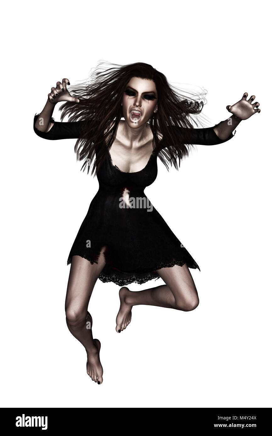 Ghost woman isolated on white background,3d render Stock Photo - Alamy