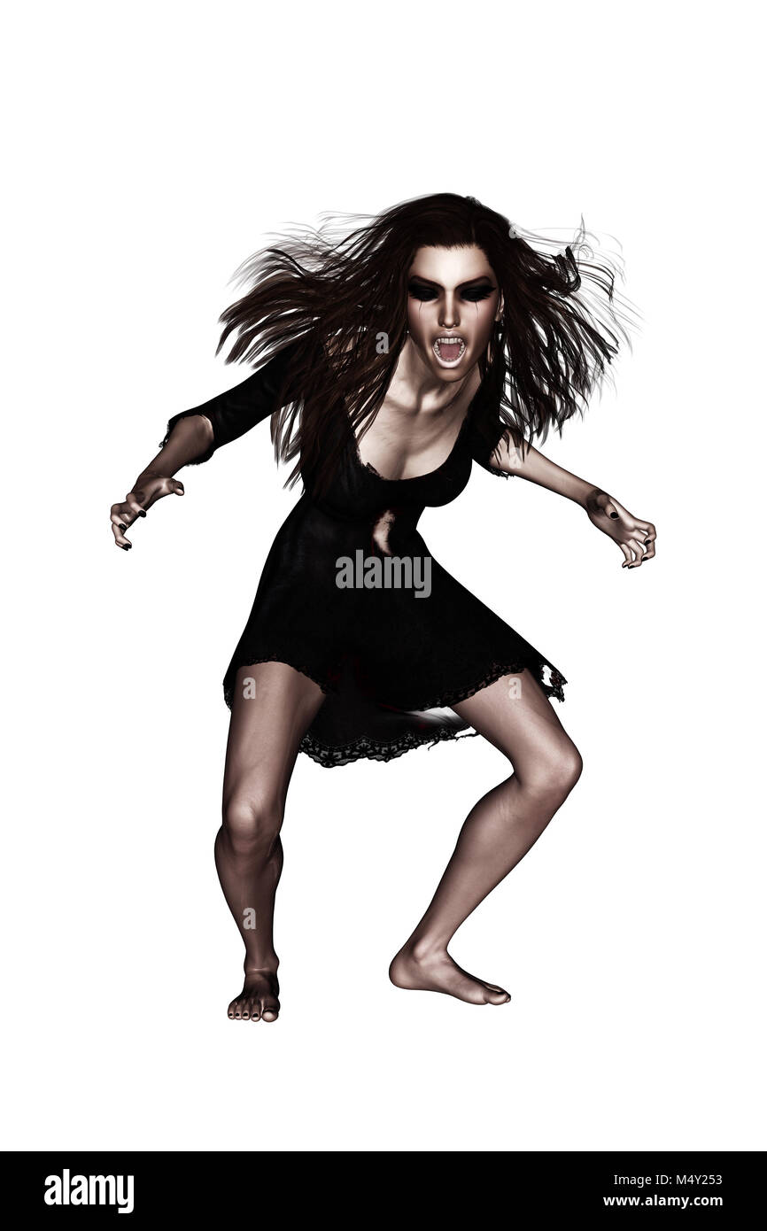 Ghost woman isolated on white background,3d render Stock Photo - Alamy