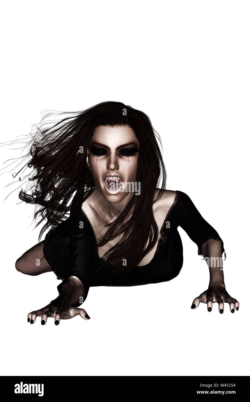 Ghost woman isolated on white background,3d render Stock Photo - Alamy