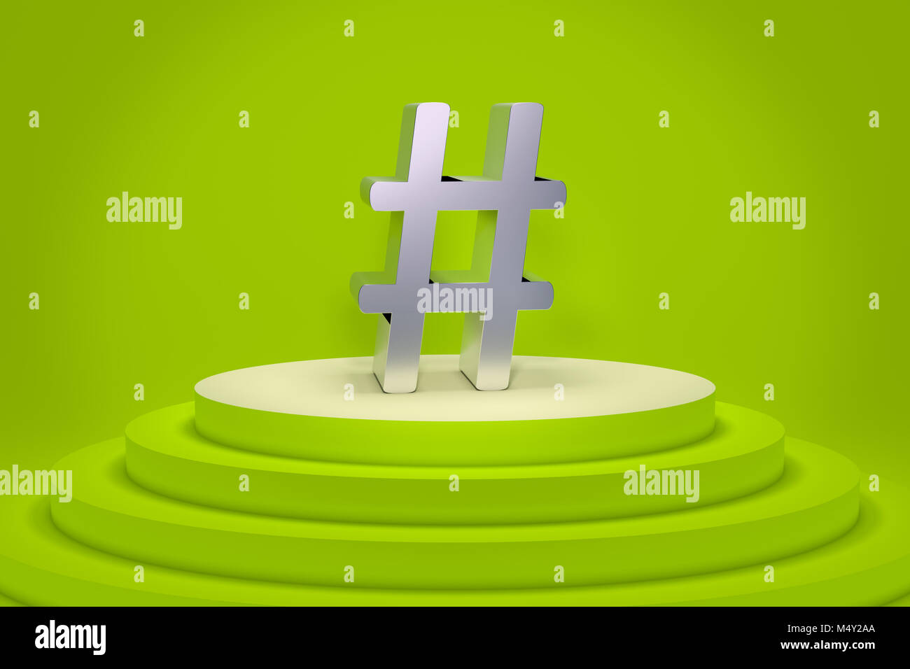 a green podium with a hashtag Stock Photo - Alamy