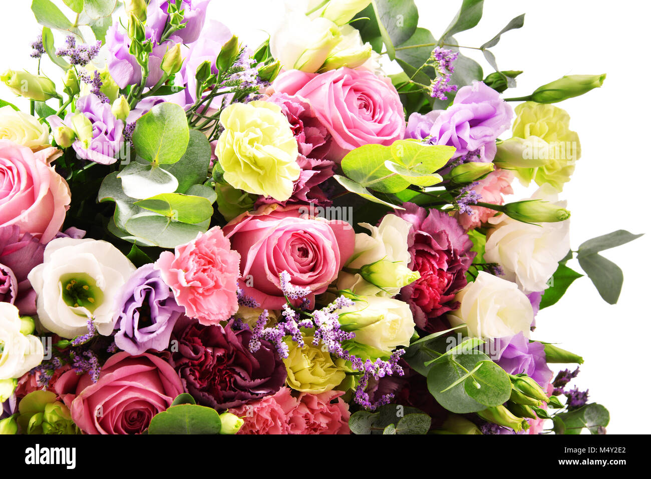 Composition with bouquet of flowers Stock Photo - Alamy