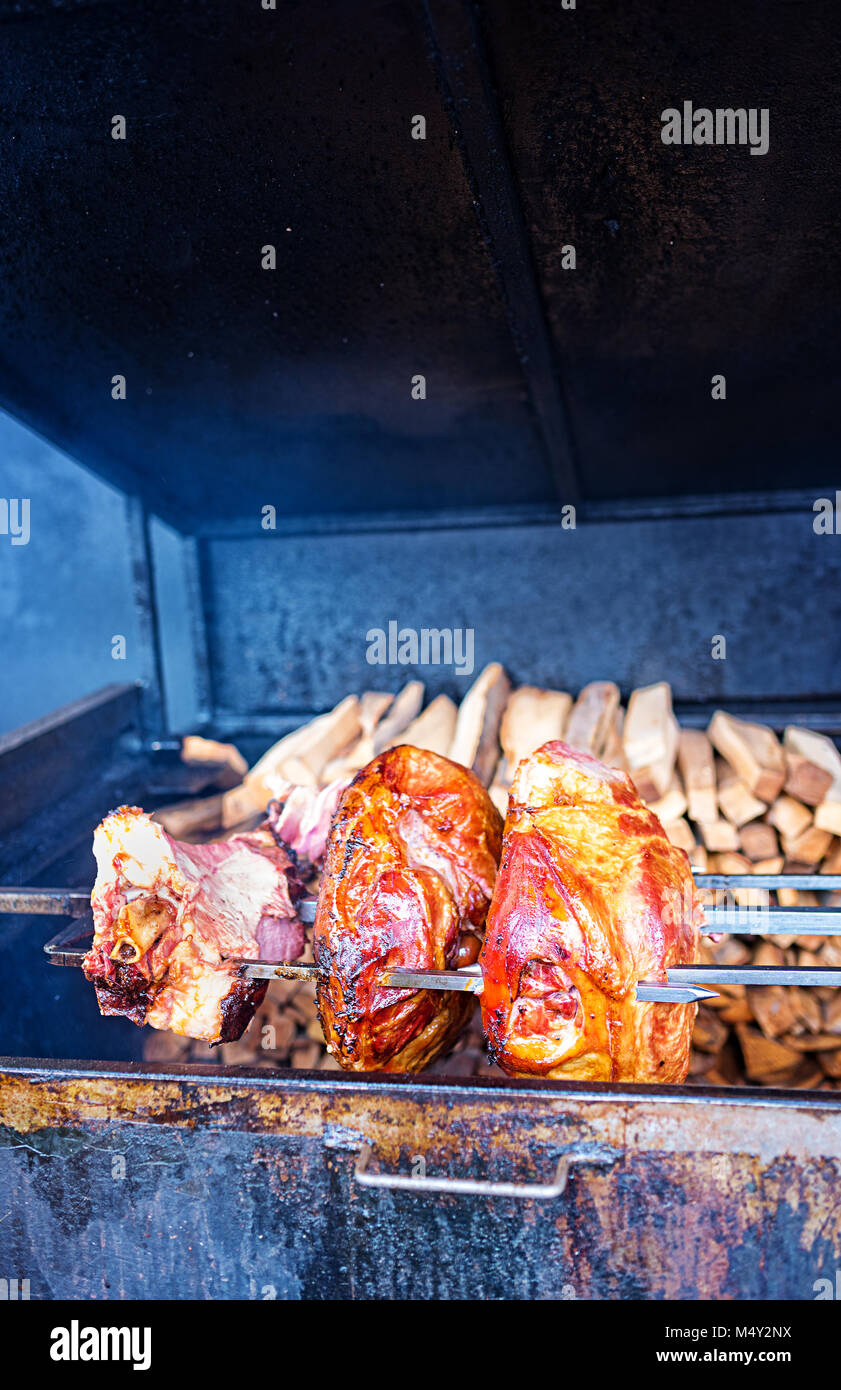 a fresh and tasty Grilled pork knuckle Stock Photo - Alamy