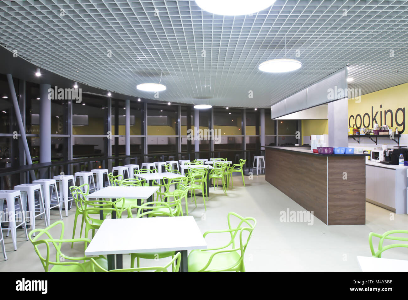 Interior of the dining room in the modern office of the business center ...