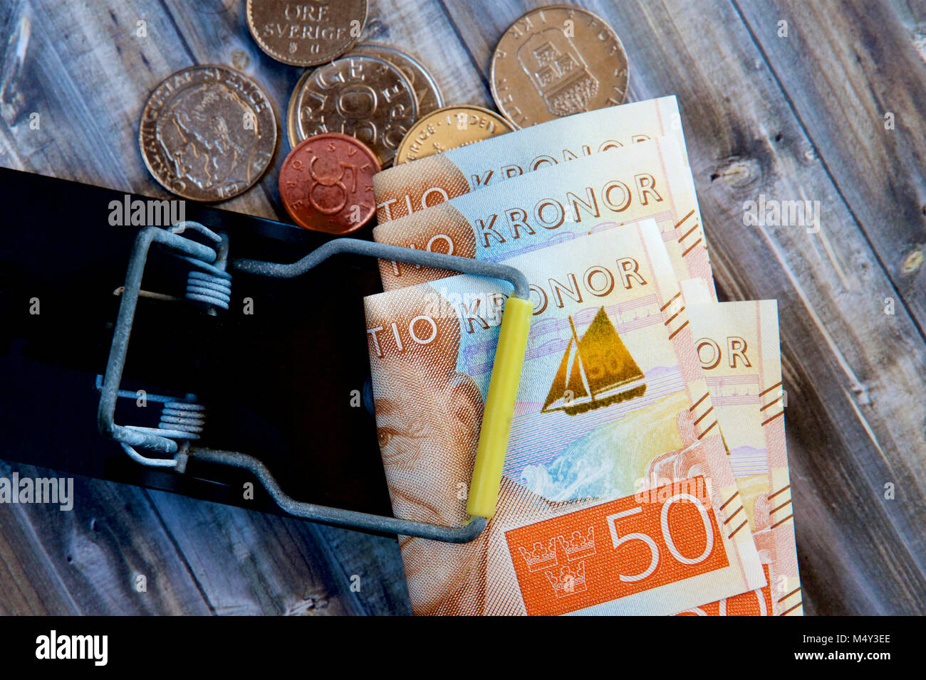 Swedish kronor notes in a trap Stock Photo - Alamy