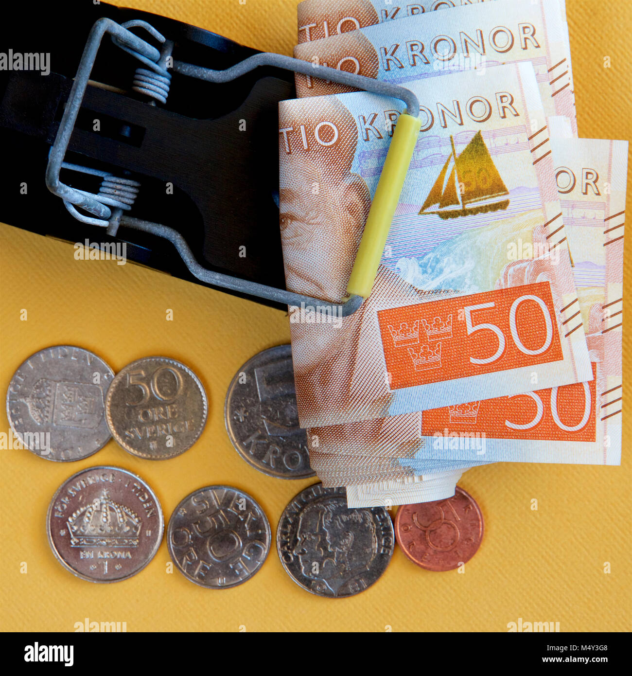 Swedish kronor notes in a trap Stock Photo - Alamy