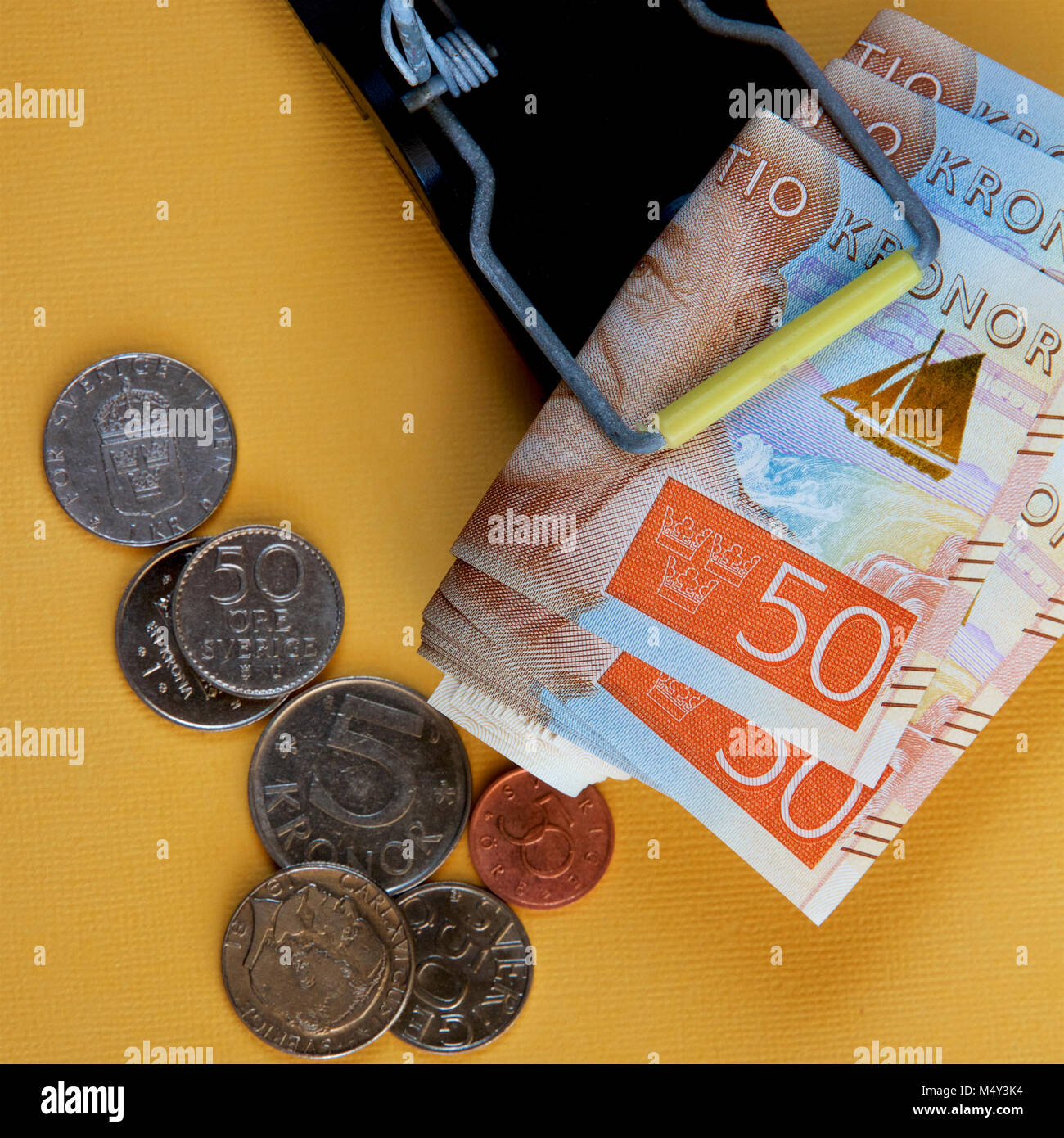 Swedish kronor notes in a trap Stock Photo - Alamy