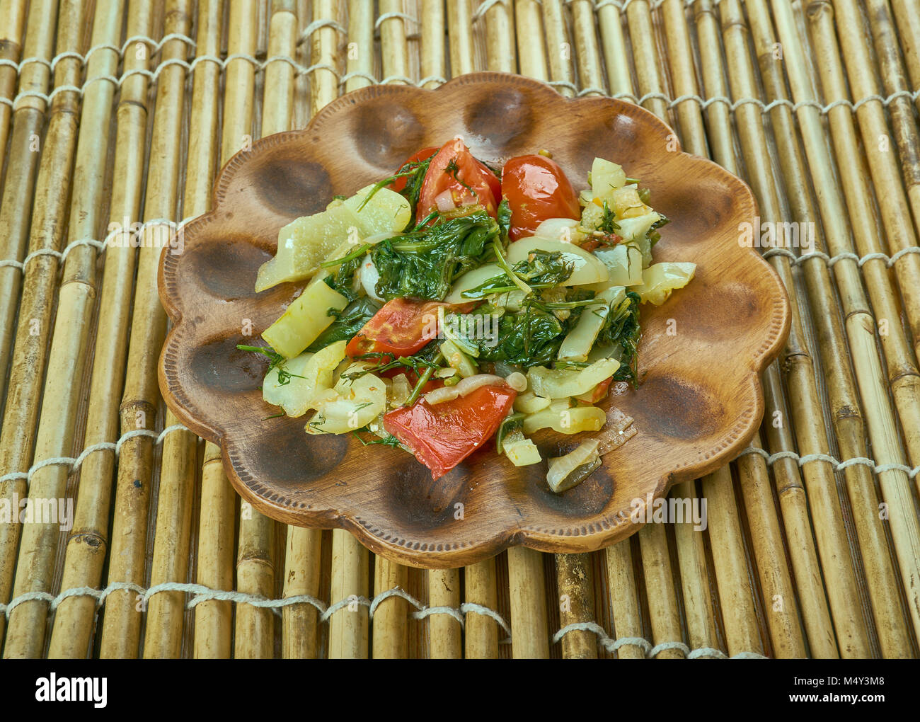 Stewed Spinach Greens Stock Photo - Alamy
