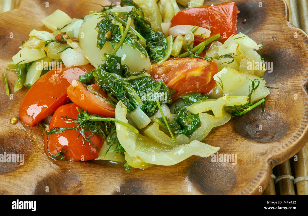 Stewed Spinach Greens Stock Photo - Alamy