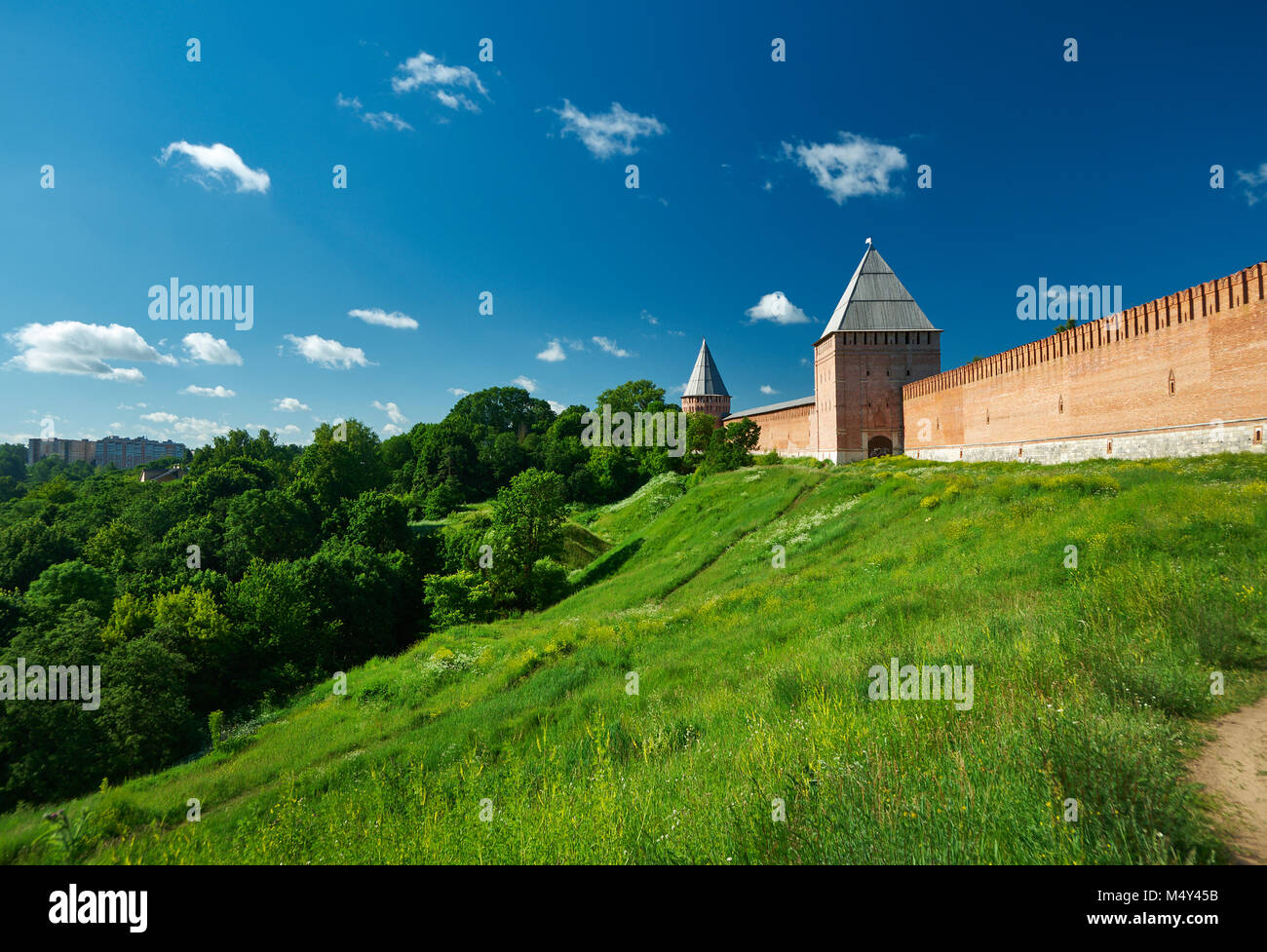 South wall three towers of Smolensk Kremlin Stock Photo - Alamy