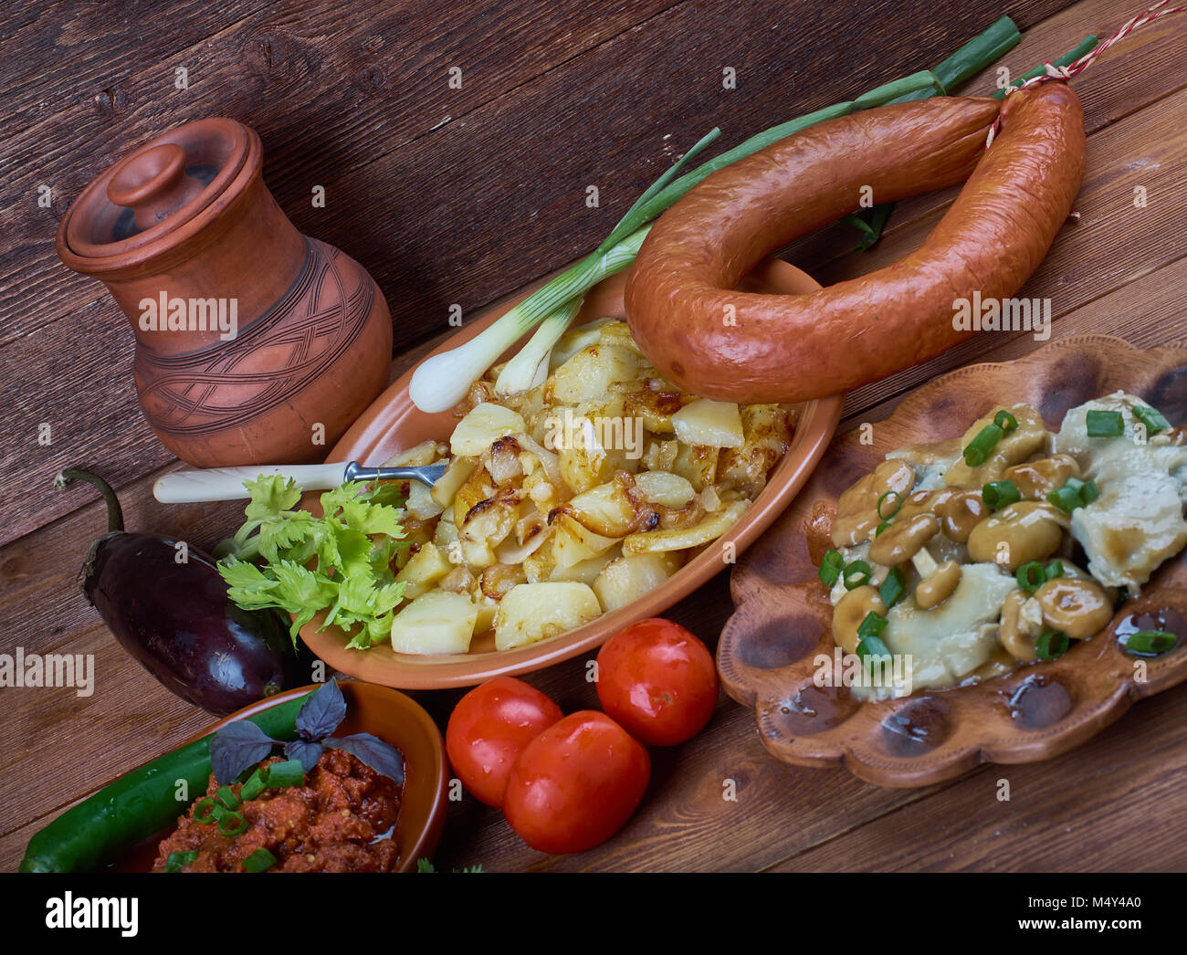 Russian summer dinner Stock Photo - Alamy