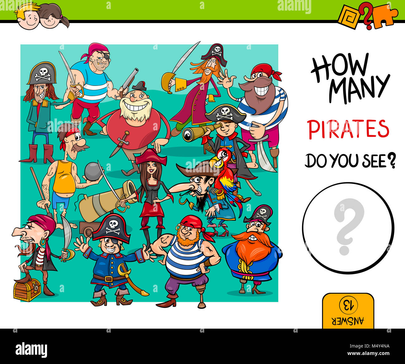 counting pirates educational game for kids Stock Photo - Alamy