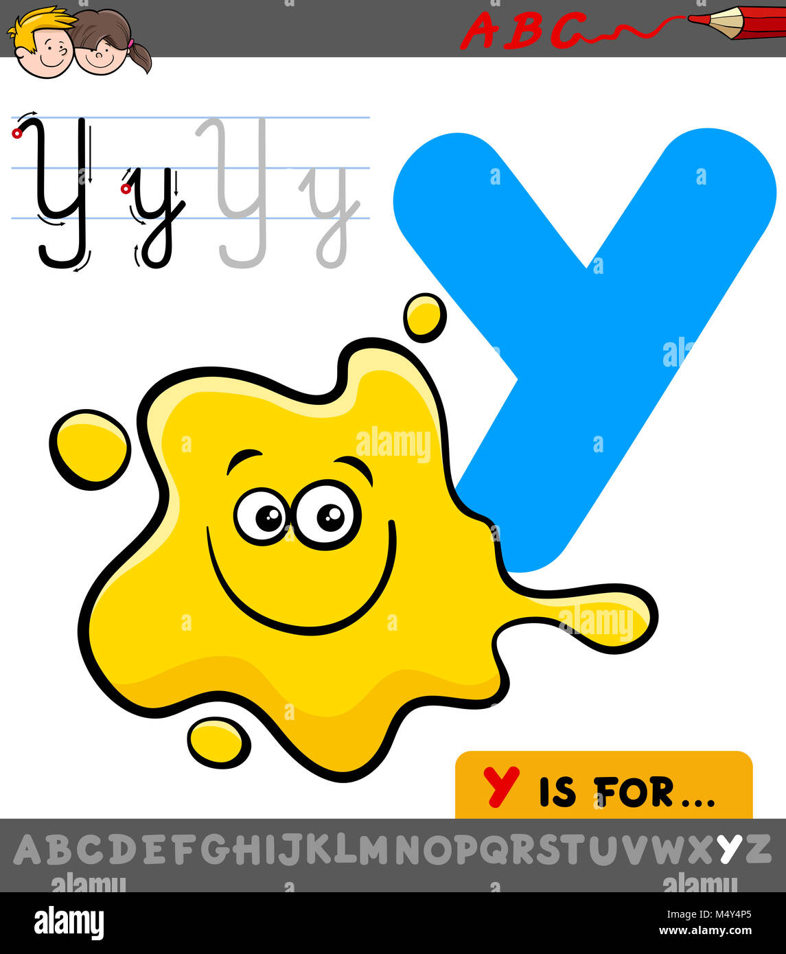 letter y with cartoon yellow color Stock Photo - Alamy