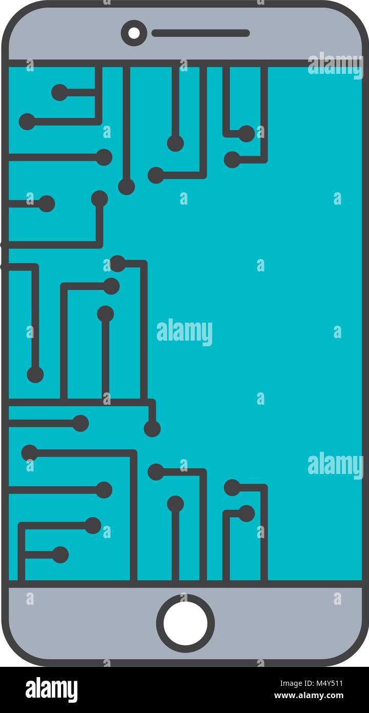 smartphone circuit processor technology device Stock Vector Image & Art ...