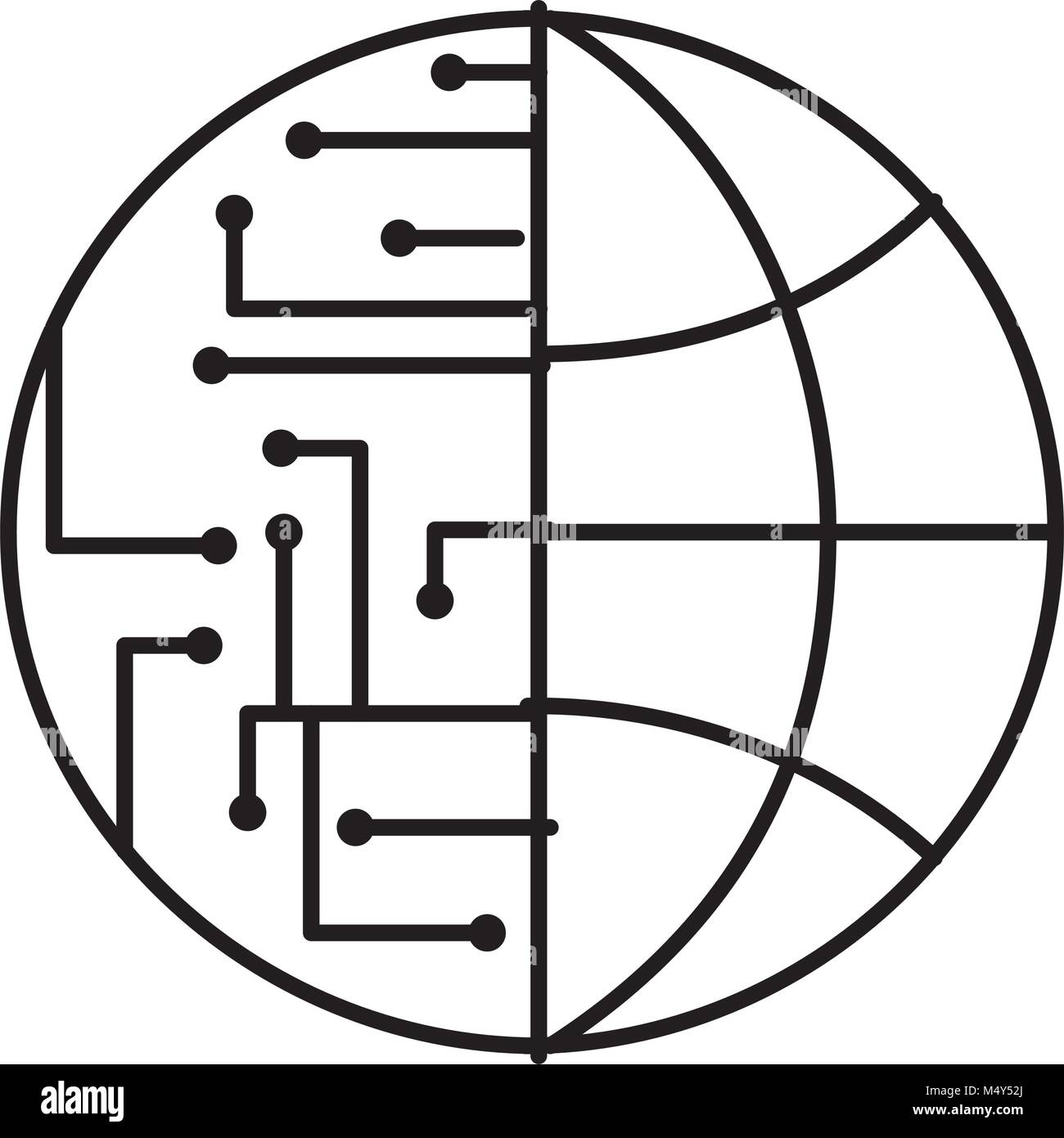 Globe circuit board Stock Vector Images - Alamy