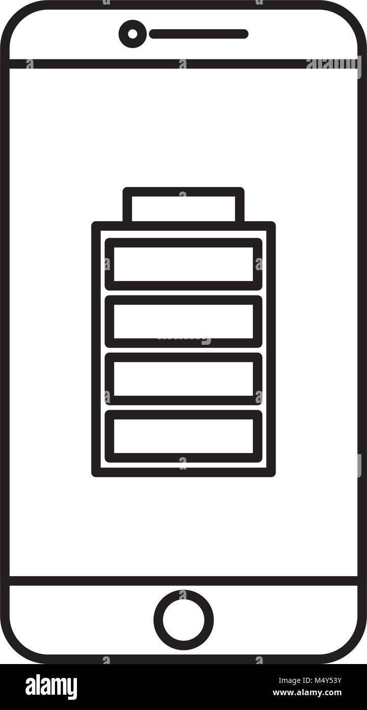 smartphone battery on screen charged technology Stock Vector Image ...