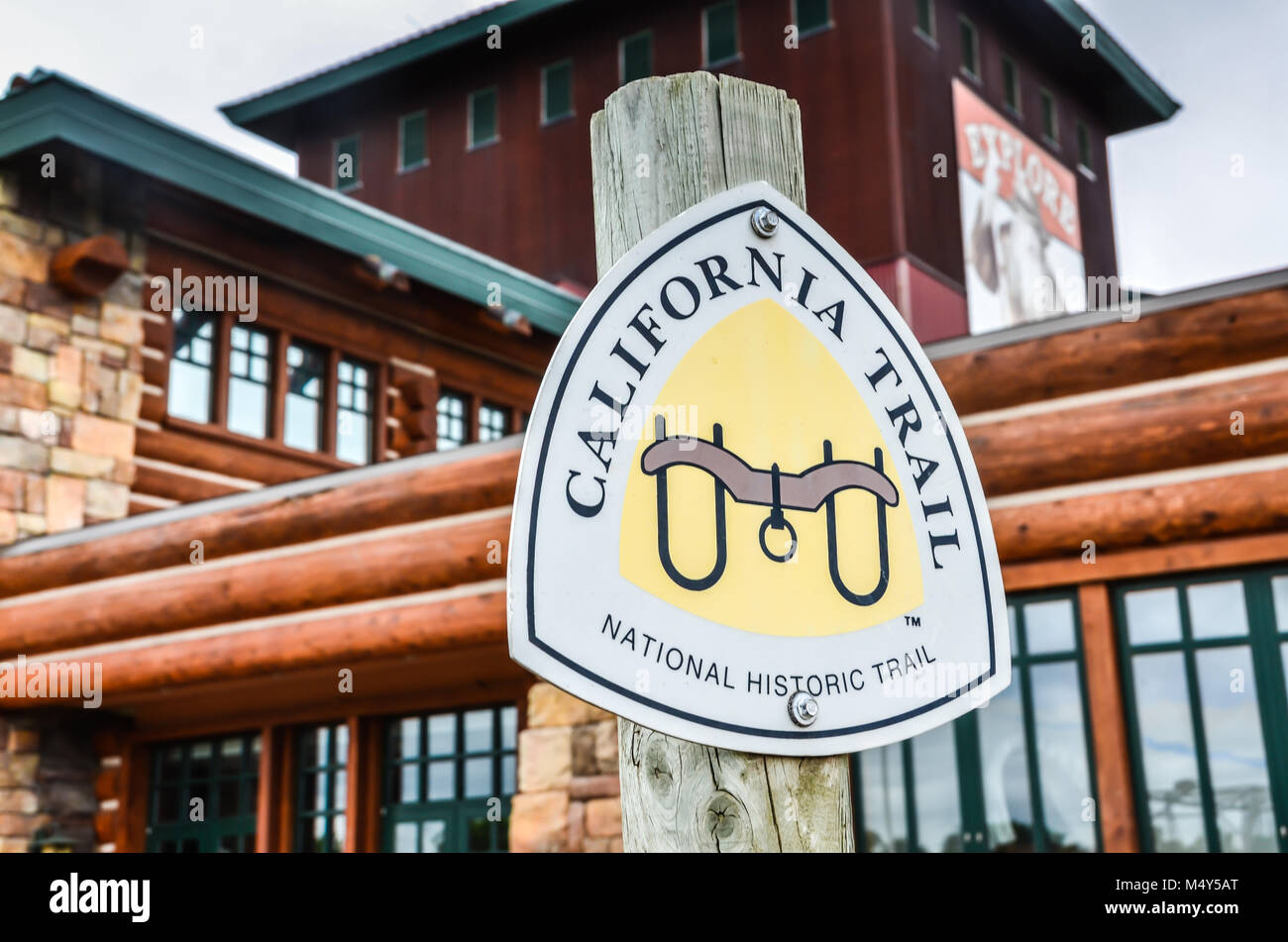 California Trail Sign National Historic Trail post marker at Great ...